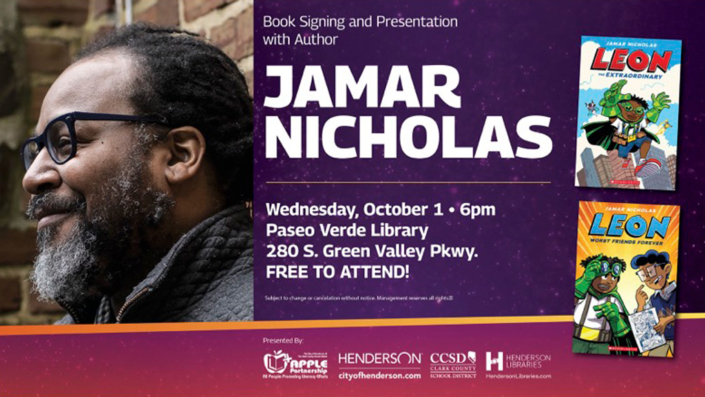 October 1: Jamar Nicholas Book Signing and Presentation