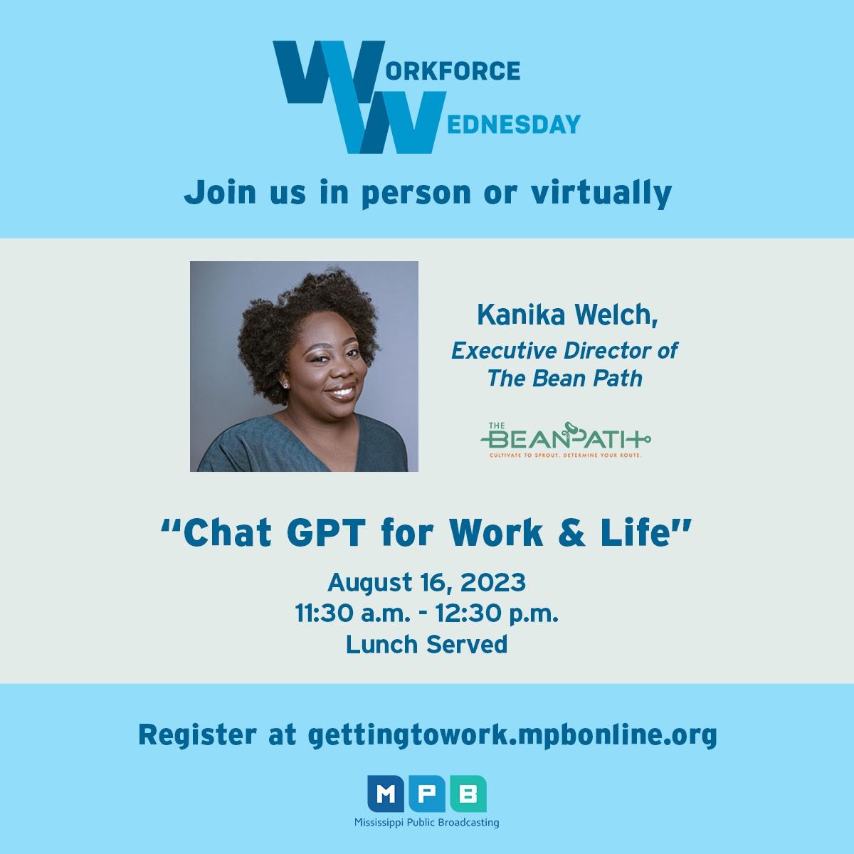 Workforce Wednesday Presents ‘Chat GPT for Work & Life’