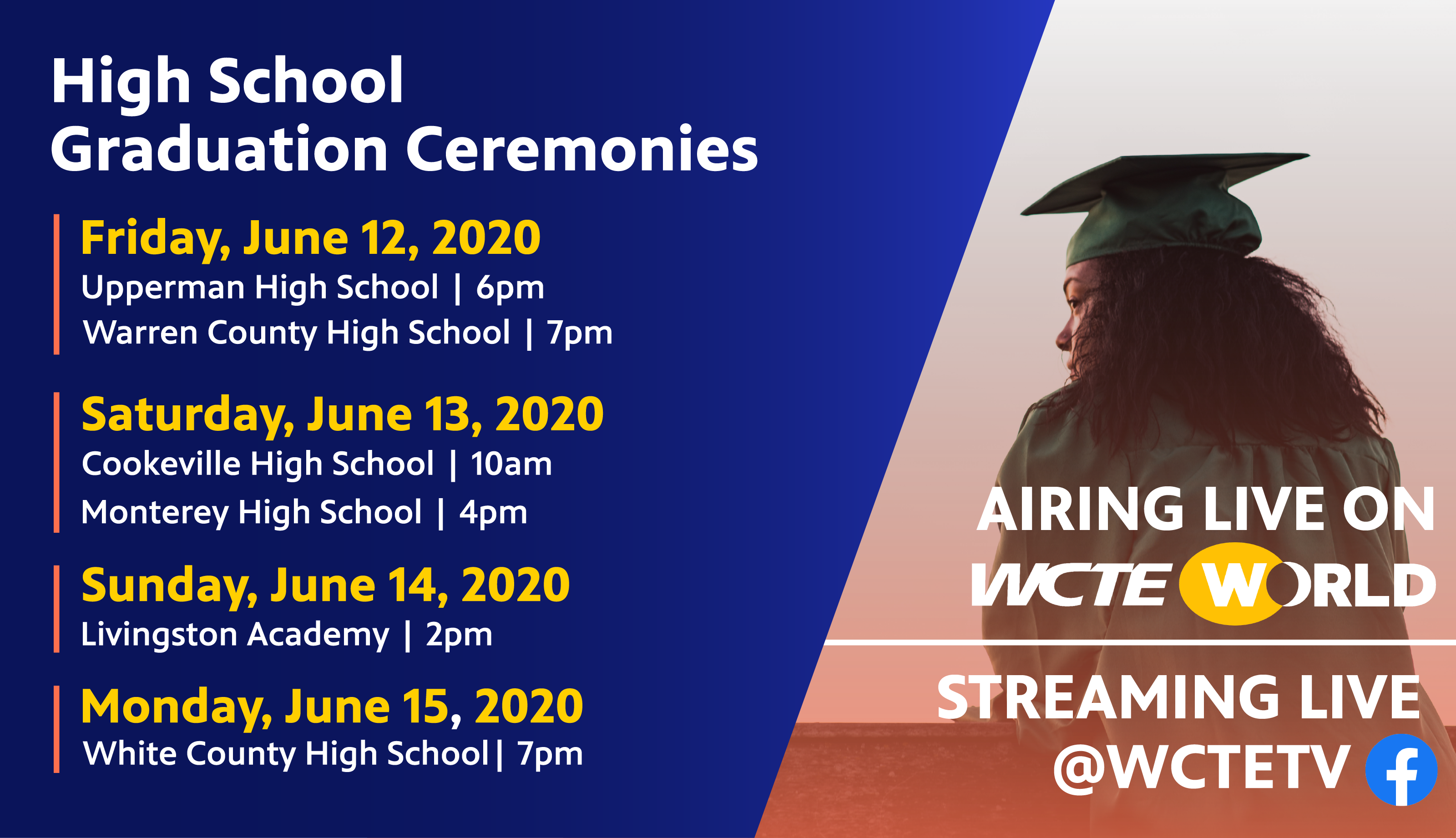Area High School Graduations to air on WCTE PBS