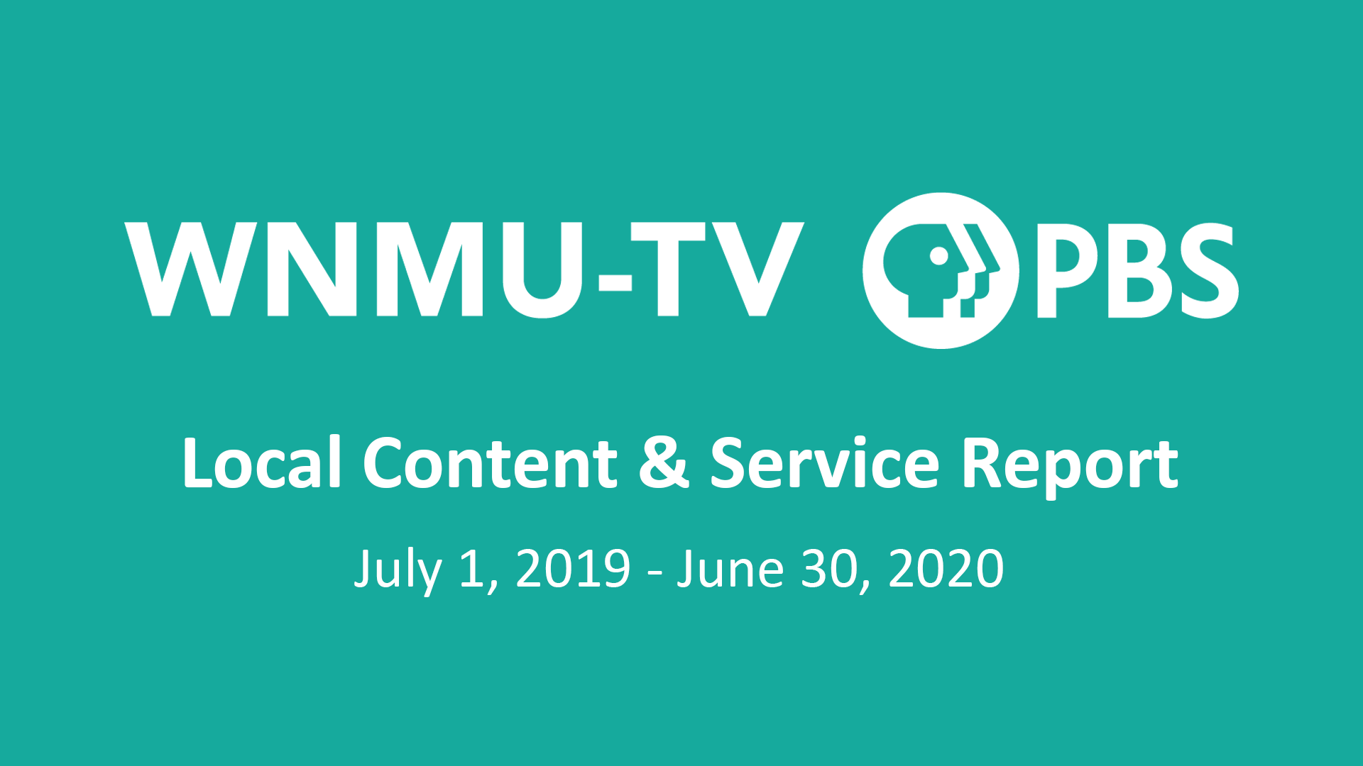 WNMU-TV Local Content & Service Report 19-20